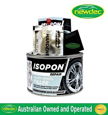 ISOPON ALLOY WHEEL FILLER KIT 250G EASY DIY RIM REPAIR DENTS CAR BOG R ...