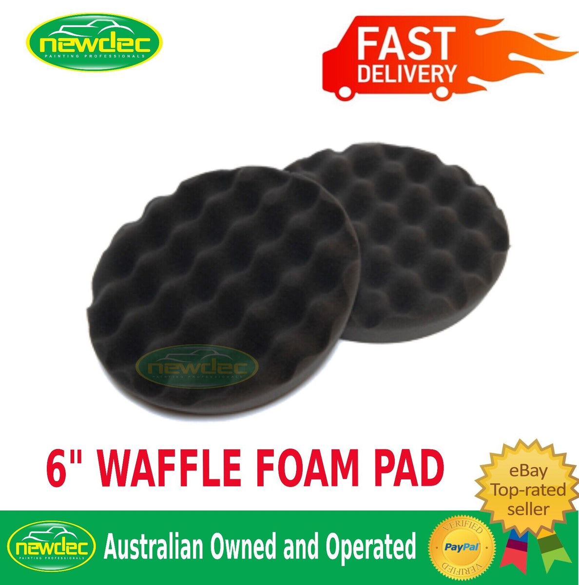 6" BLACK FOAM WAFFLE PAD 150mm POLISHING CUTTING BUFFING – Newdec