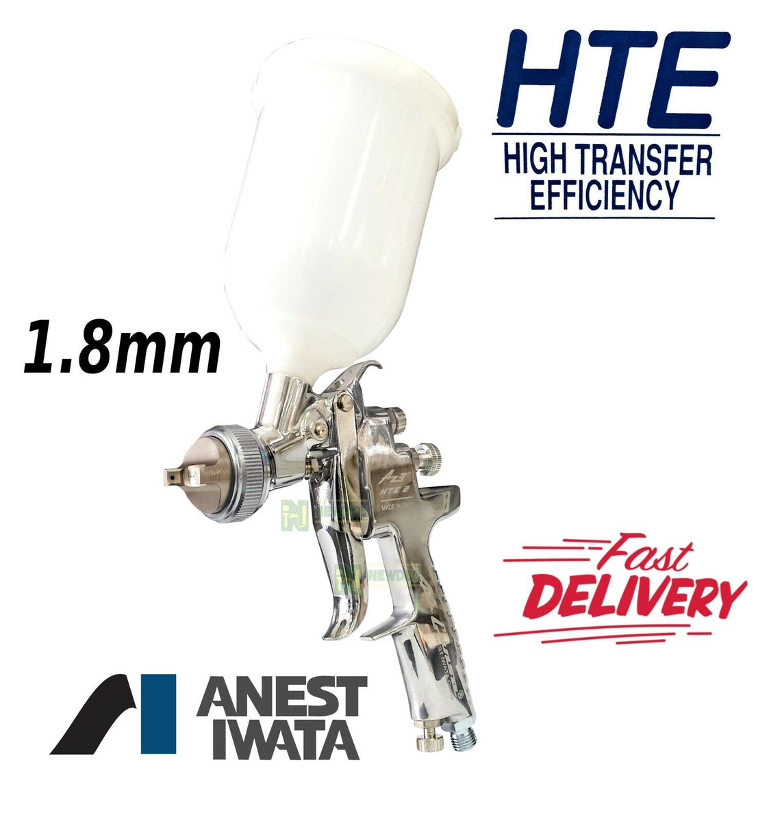 IWATA AZ3 HTE2 1.8mm ACRYLIC GRAVITY SPRAY GUN PRIMER ENAMEL HAMMERCOA ...